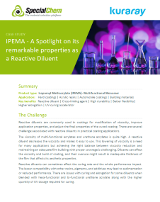 IPEMA - A Spotlight on its remarkable properties as a Reactive Diluent ...